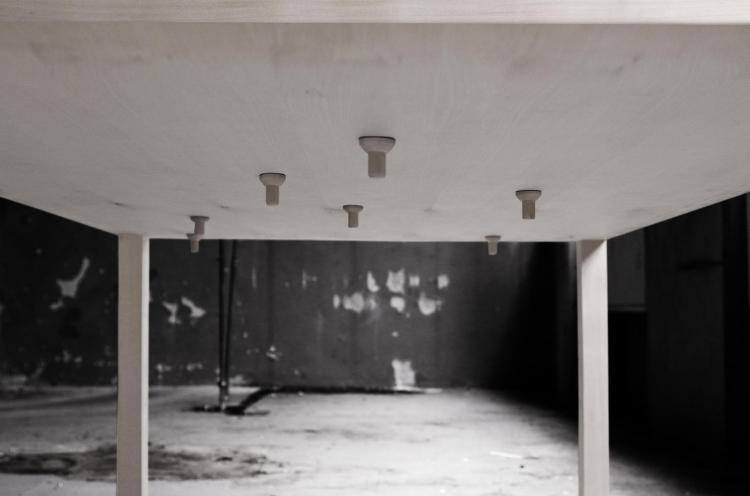 An Elegant Wooden Coffee Table With an Elaborate Labyrinth Under a ...