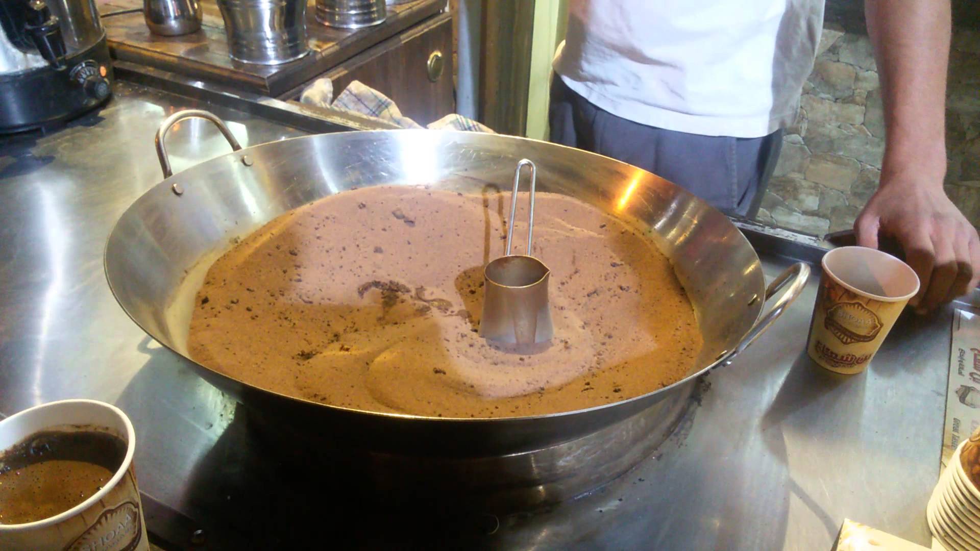 A Vendor in Jordan Makes Turkish Sand Coffee That Appears to Brew Like ...