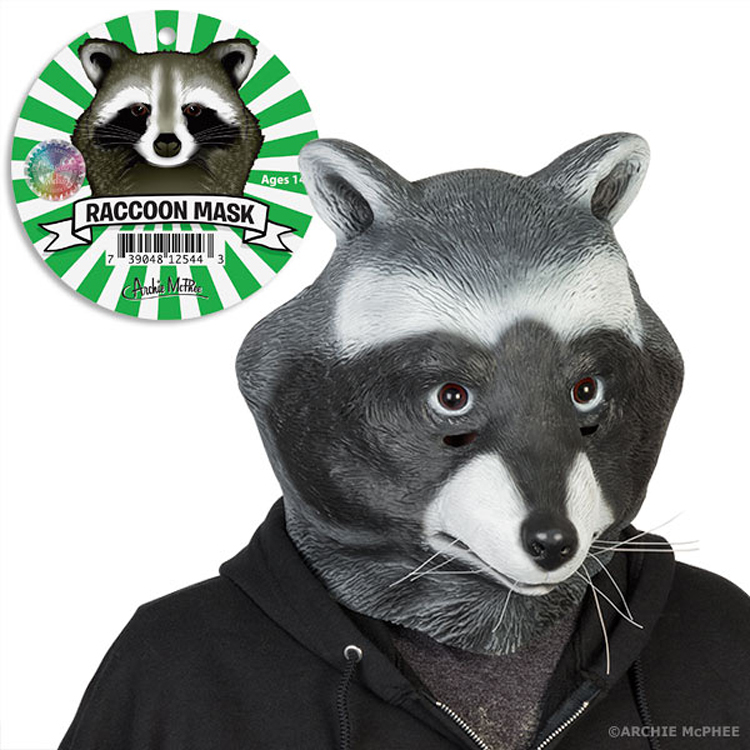 A Hilarious, Realistic-Looking Latex Raccoon Mask by Archie McPhee