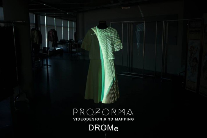 Sound Triggers Movement on Clothing in a Projection Mapping Installation