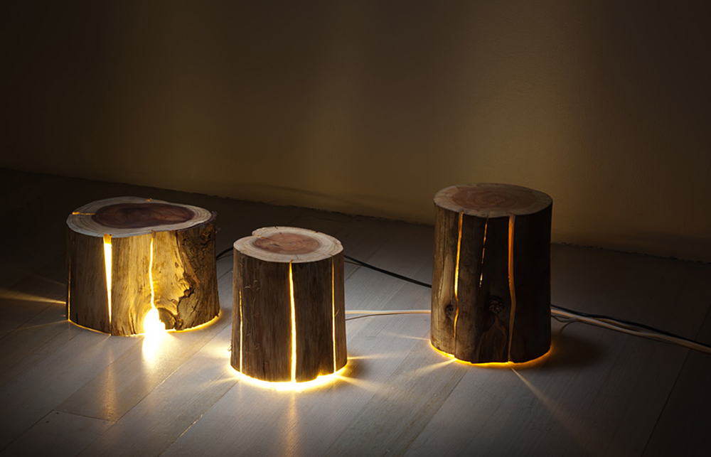 Beautiful Cracked Log Lamps Made From Imperfect Salvaged Wood That Can ...