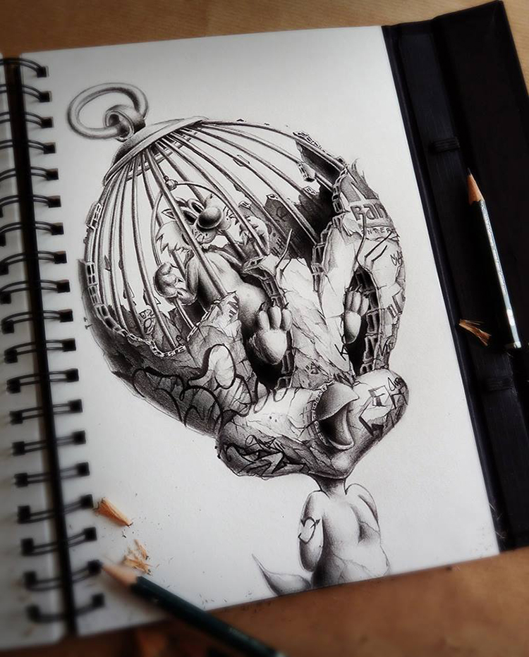 Part Two of 'Distroy', A Series of Creepy Graphite Drawings Portraying ...