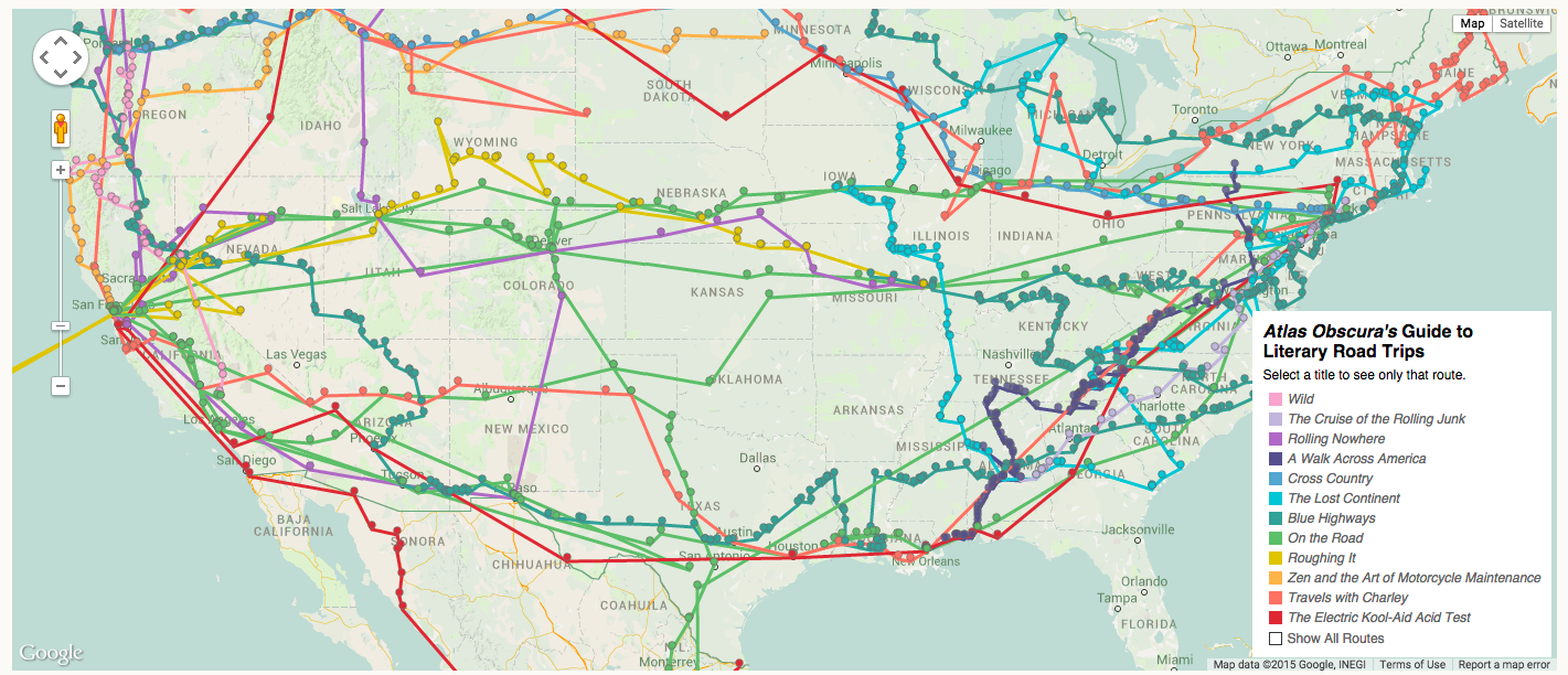 An Amazingly Detailed Interactive Map That Plots 12 Epic Road Trips ...