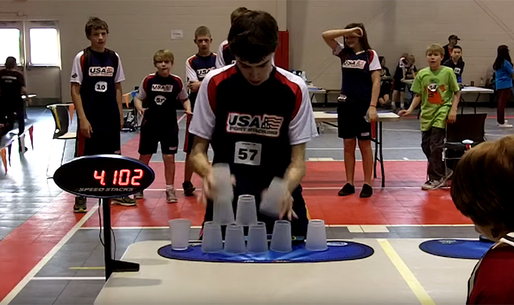 Kid With Incredibly Quick Hands Sets the World Record for Cup Stacking