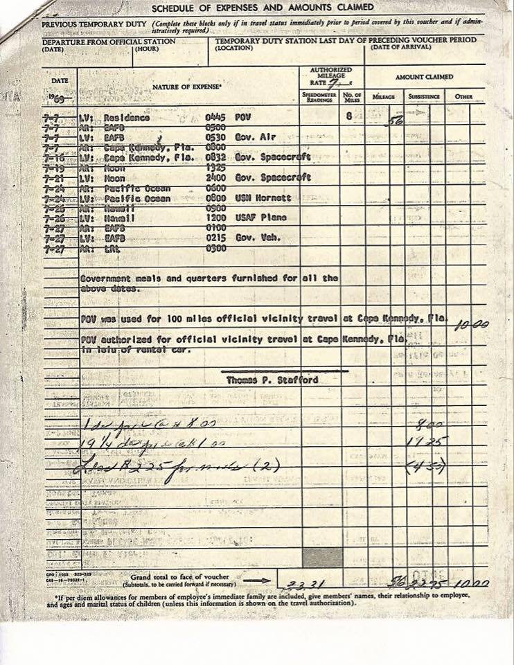 Astronaut Buzz Aldrin Shares His Apollo 11 Travel Expense Report for ...