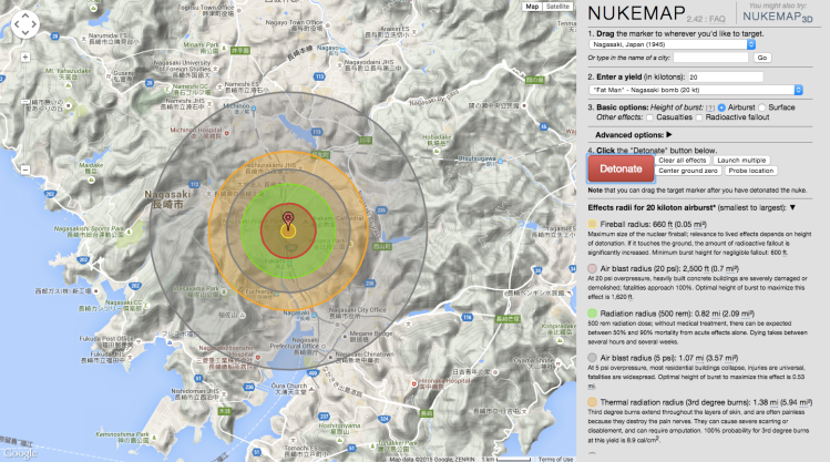 NUKEMAP, A Tool That Shows the Damage a Nuclear Detonation Would Do ...