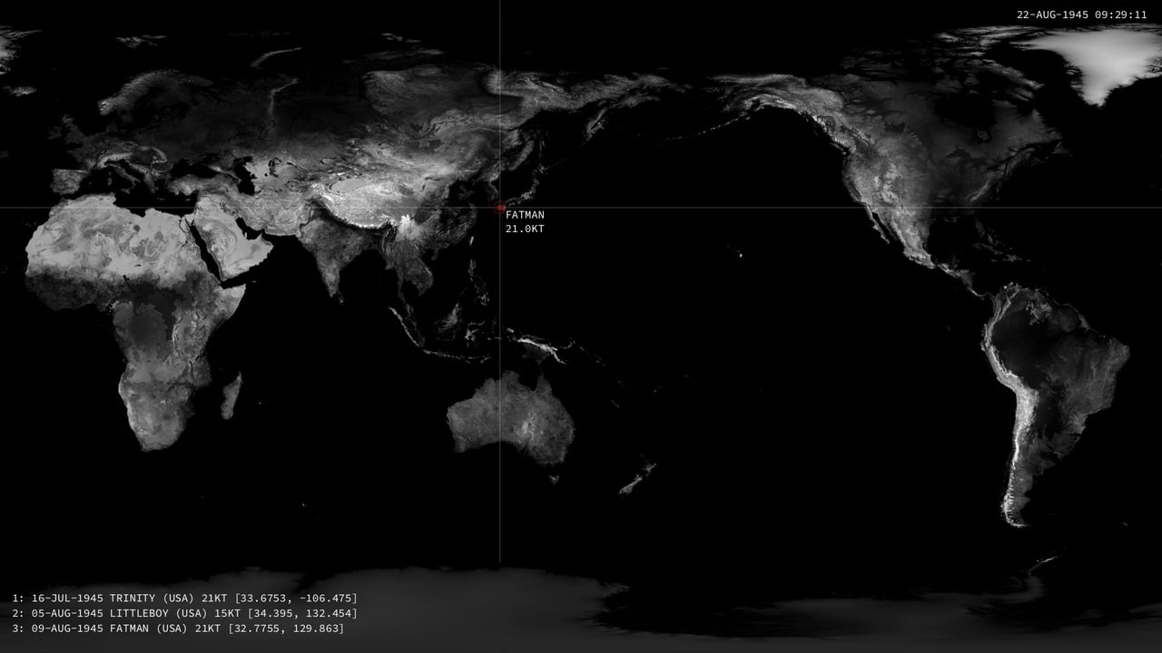 A Visualization of Every Nuclear Detonation From Trinity in 1945 to ...