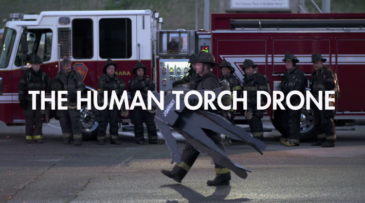 Fiery Drone Resembling the Human Torch Flies Around New York to Promote ...