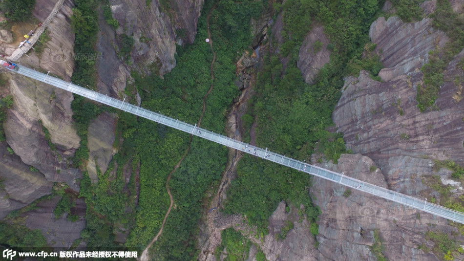 The World's Longest Glass Suspension Bridge Opens in China's Hunan Province