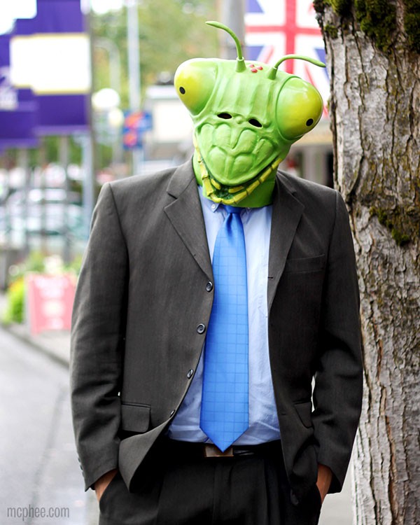 A Realistic-Looking Latex Praying Mantis Mask by Archie McPhee