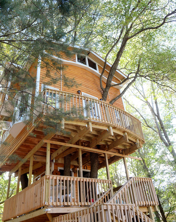 Grandfather Builds an Amazing Three-Story, 40-Foot-Tall Treehouse in ...