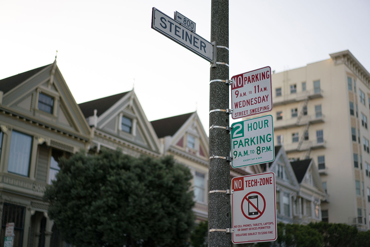 An Art Project Featuring 'No Tech-Zone' Signs Placed in San Francisco ...