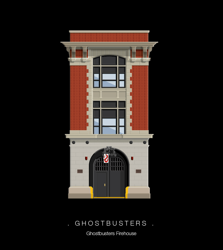 Illustrations of Iconic Buildings From Popular Movies and TV Shows