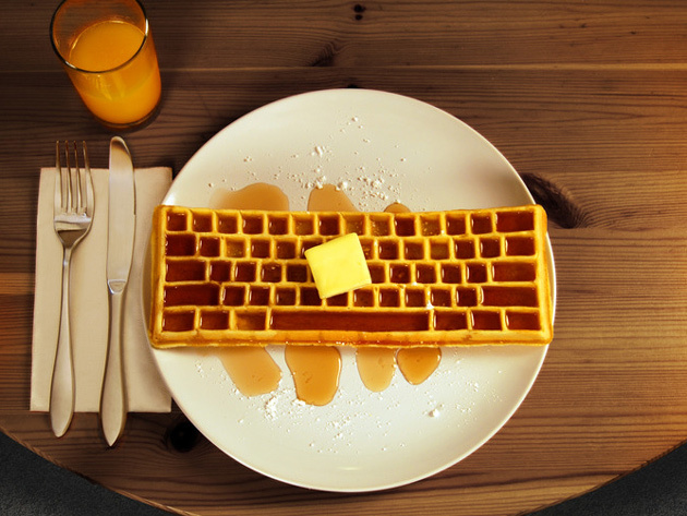 The Keyboard Waffle Iron for Making Tasty Computer Keyboard-Shaped Waffles