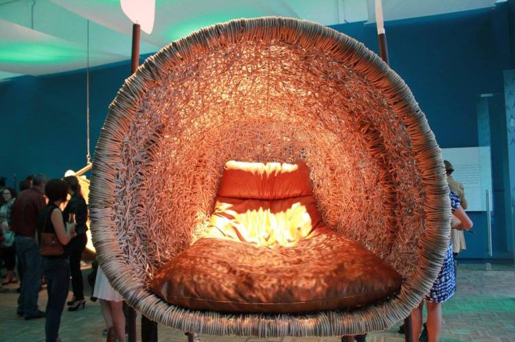 An Amazing Line of Hanging Chairs Cleverly Made in the Shape of Open ...