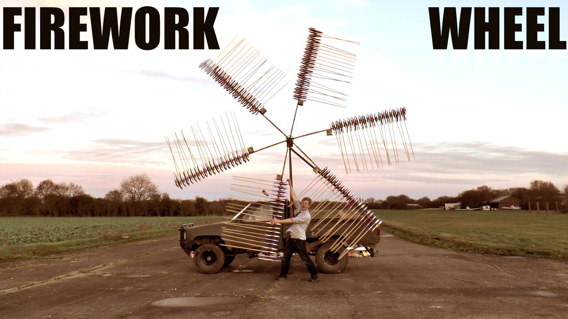 A Giant Fireworks Wheel Powered by 120 Rockets