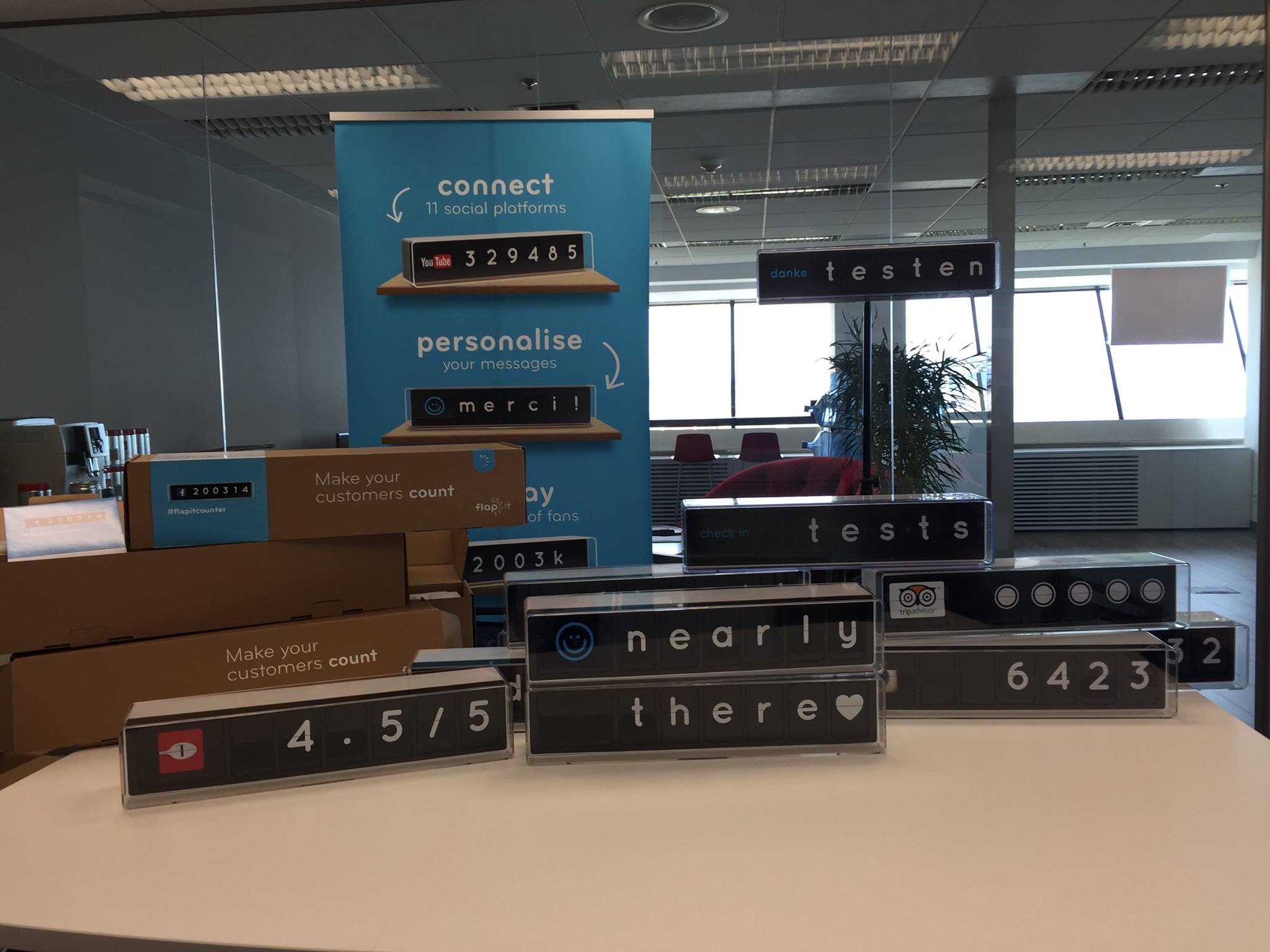 Flapit, A Physical Counter That Displays a Company's Social Media ...