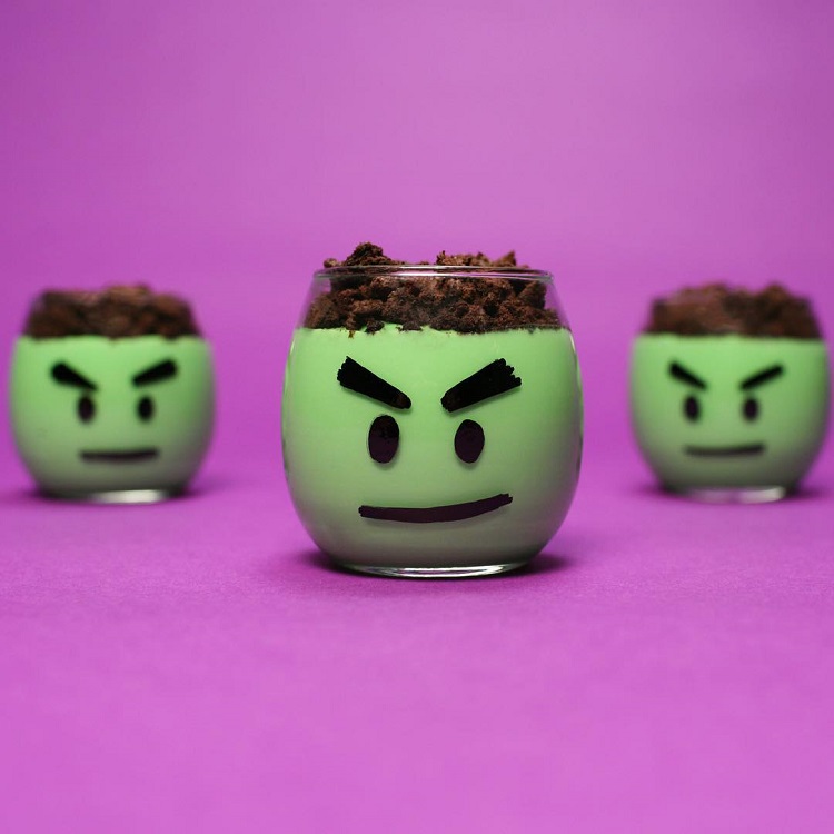 How to Make Incredible Hulk Pudding Cups