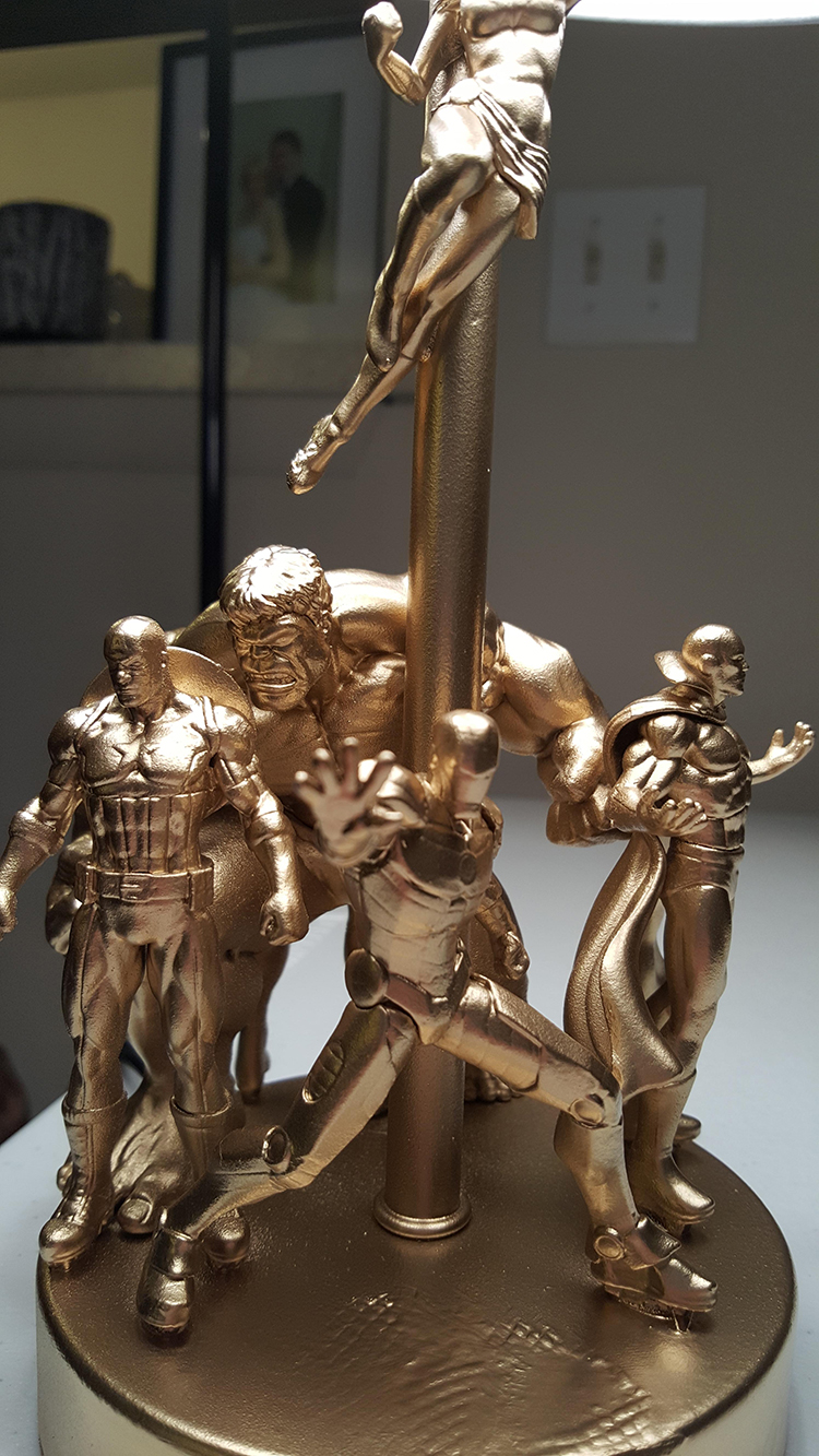 How to Make a Lovely Golden Avengers Lamp Using Action Figures and ...