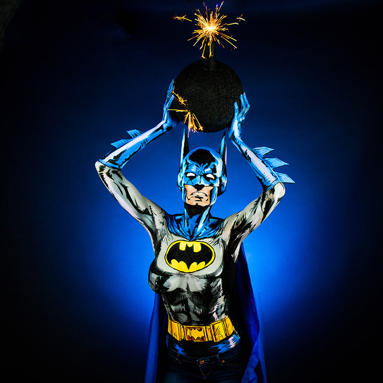 Time Lapse Video of Artist Kay Pike Painting a Batman Costume on Her ...