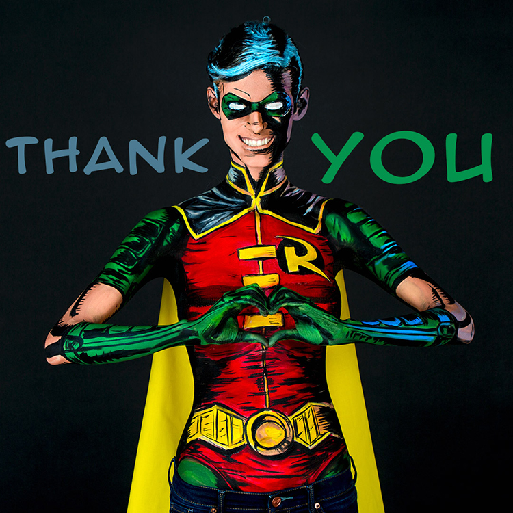 Time Lapse Video of Artist Kay Pike Painting a Robin Costume on Her ...