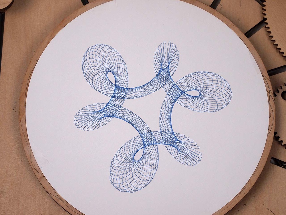 The Cycloid Drawing Machine, A Device That Uses Wooden Gears to Create ...