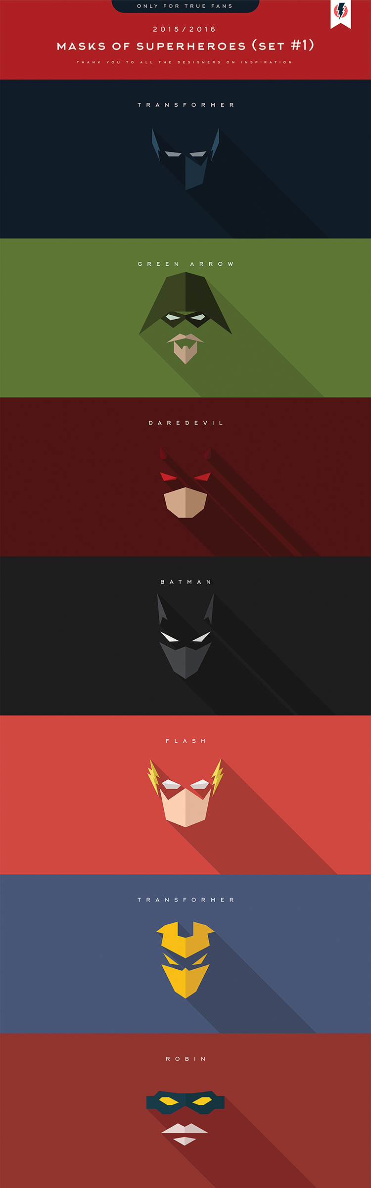 Minimalist Illustrations of Popular Comic Book Superhero Masks