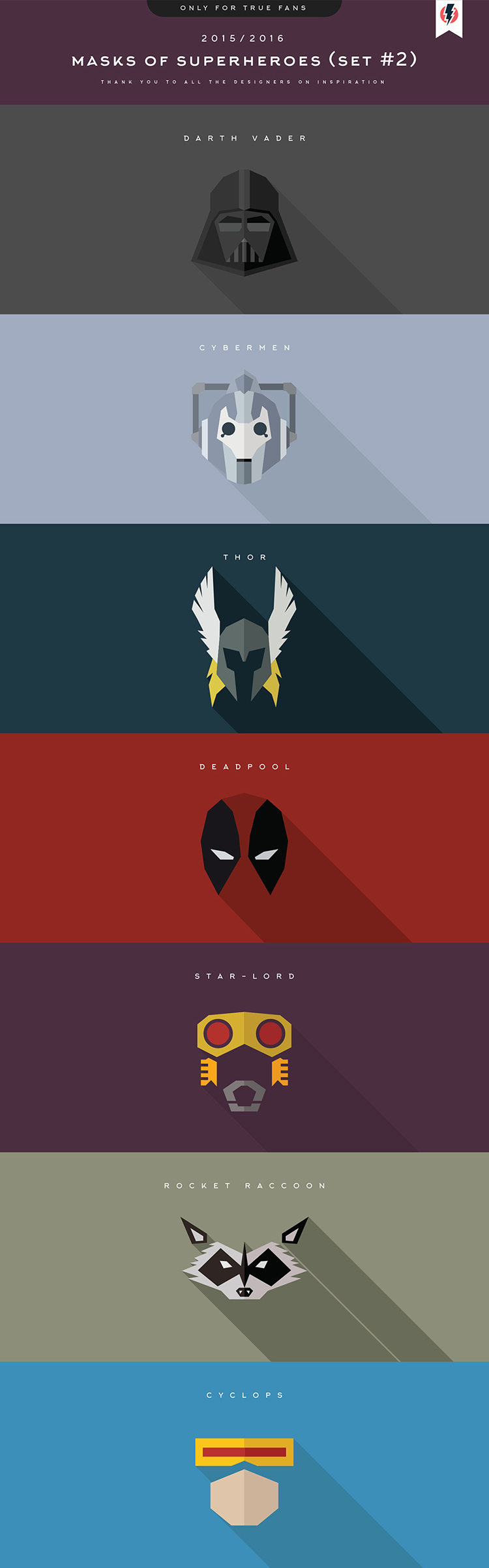 Minimalist Illustrations of Popular Comic Book Superhero Masks