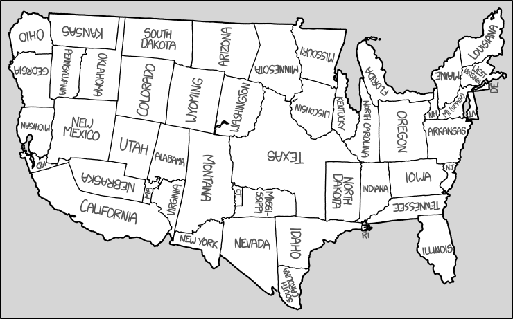 Rearranging the Shapes of the States to Create a New Map of the United ...