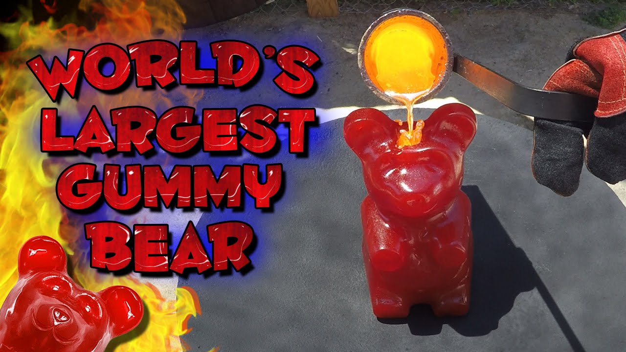 A Five-Pound Gummy Bear Meets Its Fiery End After Taking a Shower of ...