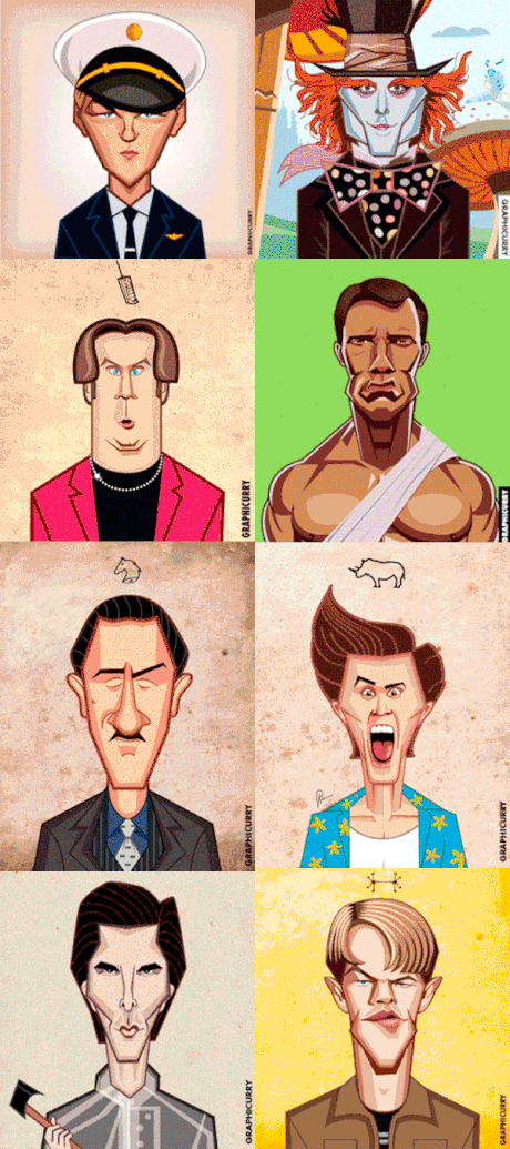 Animated GIFs Summarizing the Movie Careers of Popular Actors