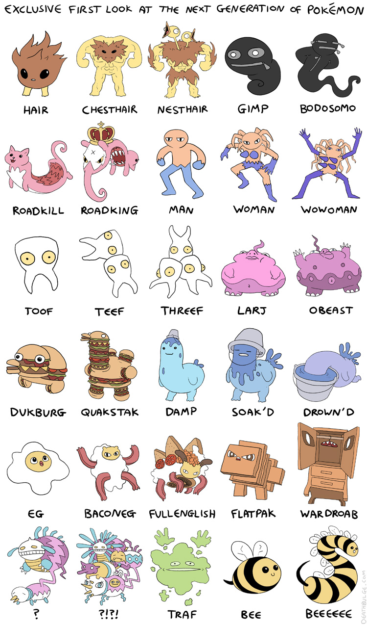 A Series of Ridiculous and Absurd New Pokémon