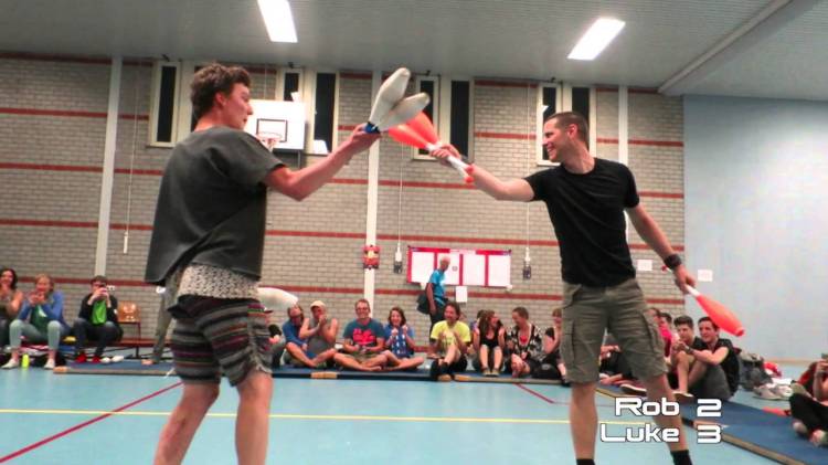 Two Men Go Head-to-Head in the Intense Sport of Combat Juggling