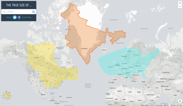 The True Size Of, An Interactive Map That Accurately Compares the ...