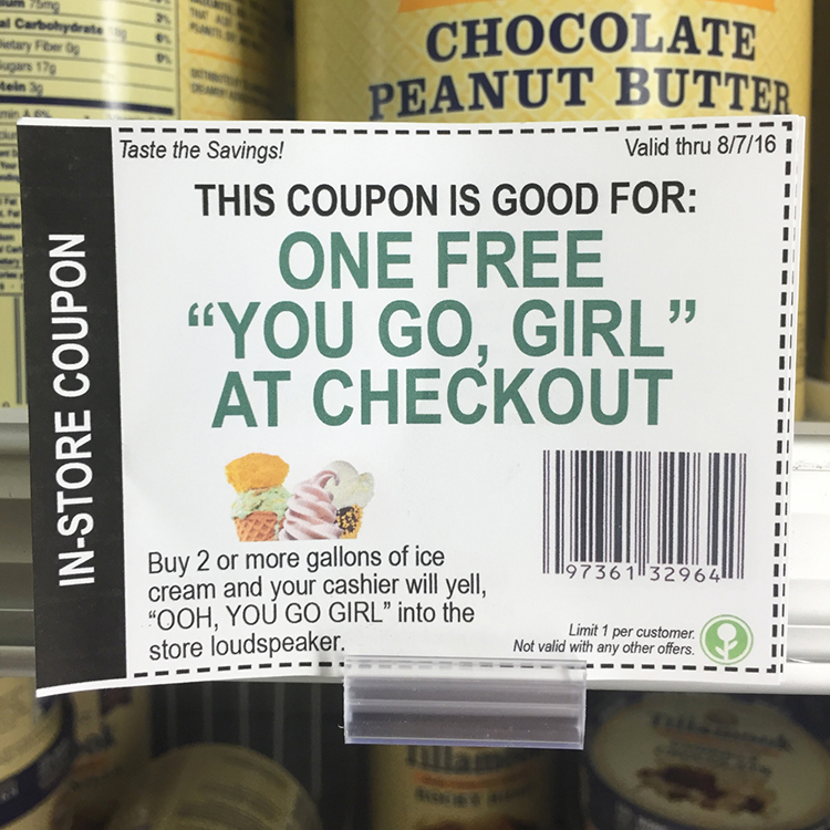 Obvious Plant Leaves Funny Fake Coupons at a Local Grocery Store