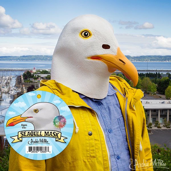 A Realistic-Looking Latex Seagull Mask by Archie McPhee