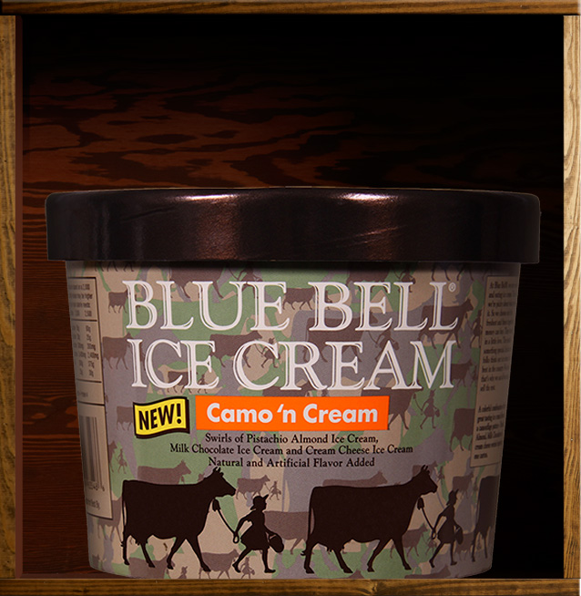 Blue Bell Releases Limited 'Camo 'n Cream' Camouflage Ice Cream Flavor