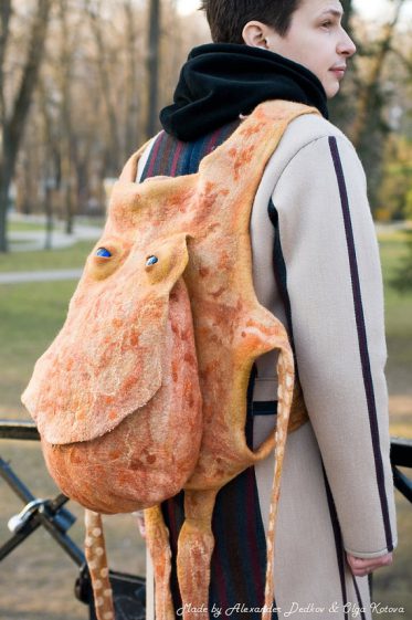 Handmade Goofy Grinning Octopus Backpacks