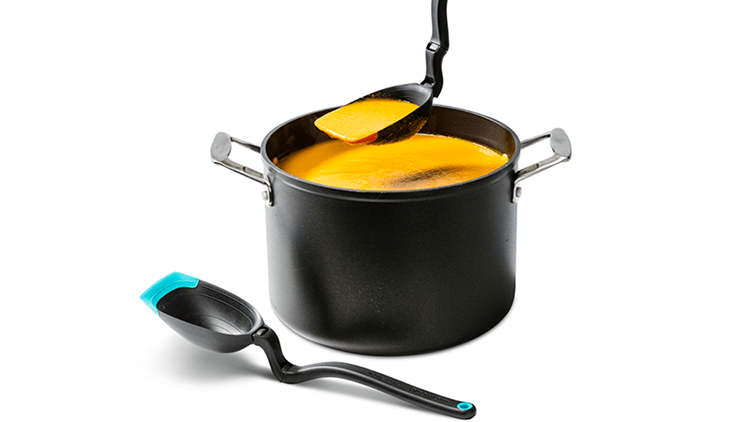 Spadle, A Versatile Spoon That Twists and Turns Into a Ladle