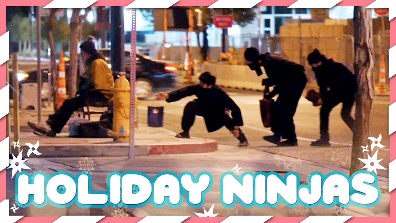 Ryan Higa and His Friends Dress as Ninjas and Deliver Holiday Gifts to ...