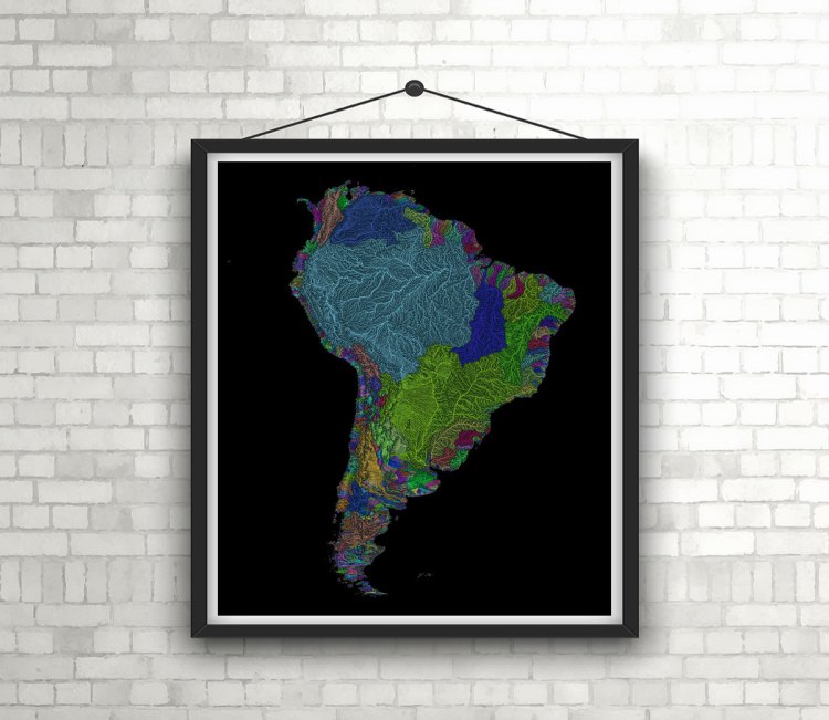 River Basins of the World Brightly Color Coded in Gorgeously Lush Maps