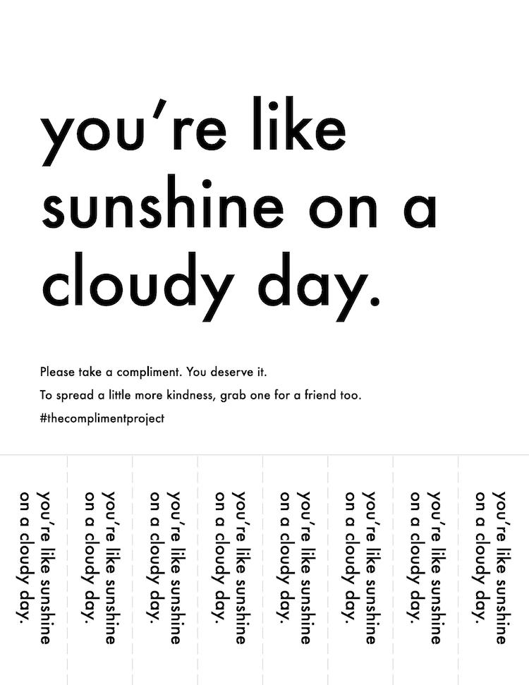 The Compliment Project, Simple Tear Off Flyers That Offer Kind Words to ...