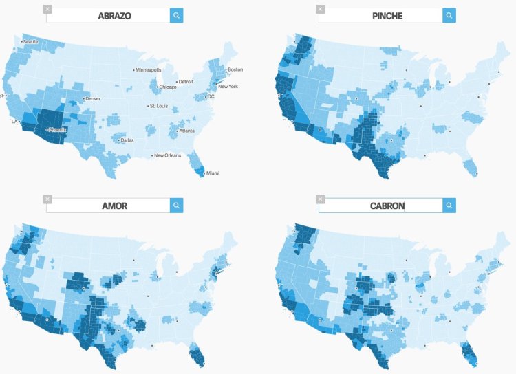 Clever Interactive U.S. Maps That Plot the 100,000 Most Commonly Used ...