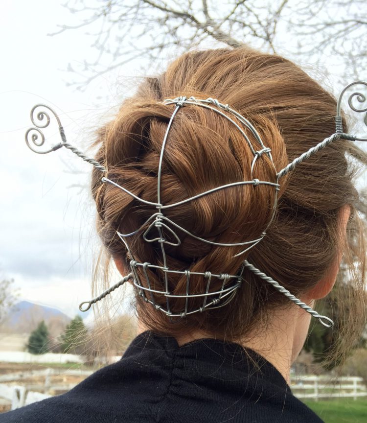 A Wonderfully Clever Skull and Crossbones Hair Bun Cover Hand Fashioned ...