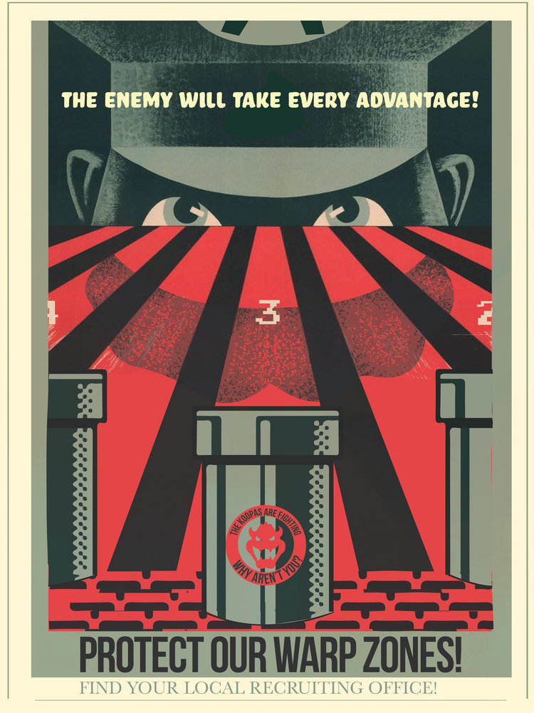 Super Mario Bros. World War II Propaganda Posters
