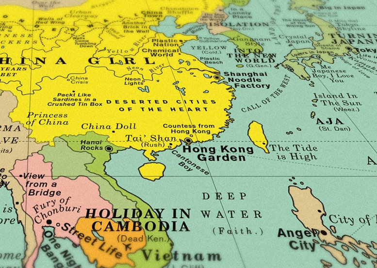 World Song Map, A Detailed Poster That Imagines the World Map Made Up ...
