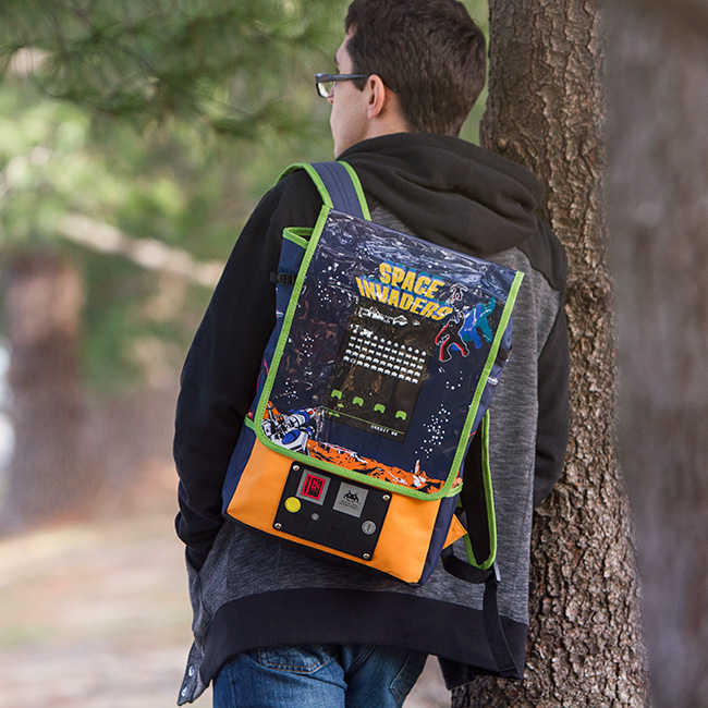A Retro Space Invaders Arcade Cabinet Backpack