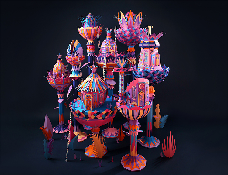Stunningly Intricate Papercraft Village Installations by Zim & Zou Made ...