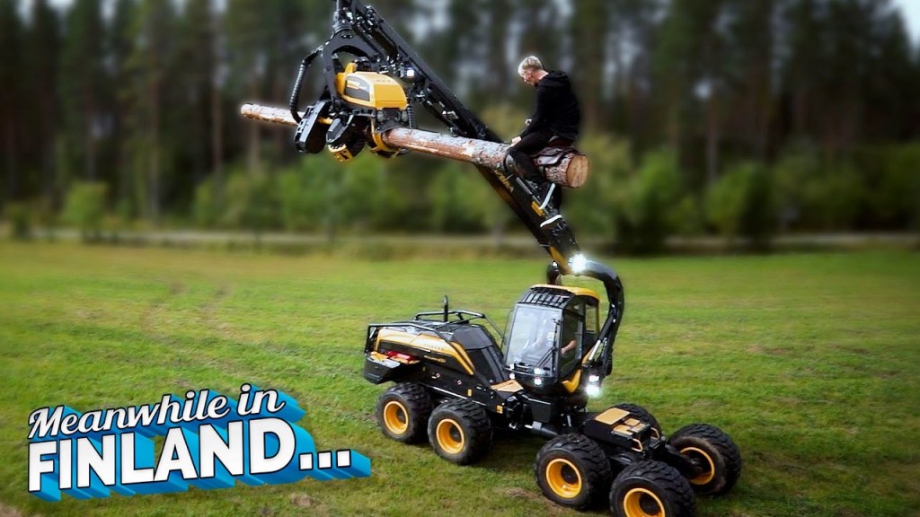 Riding a Log With a Saddle Being Swung Around by a Logging Machine Like ...