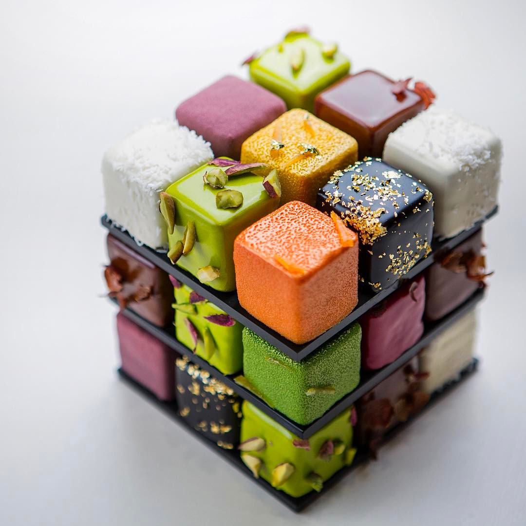 A Wonderful Series of Rubik's Cube Cakes